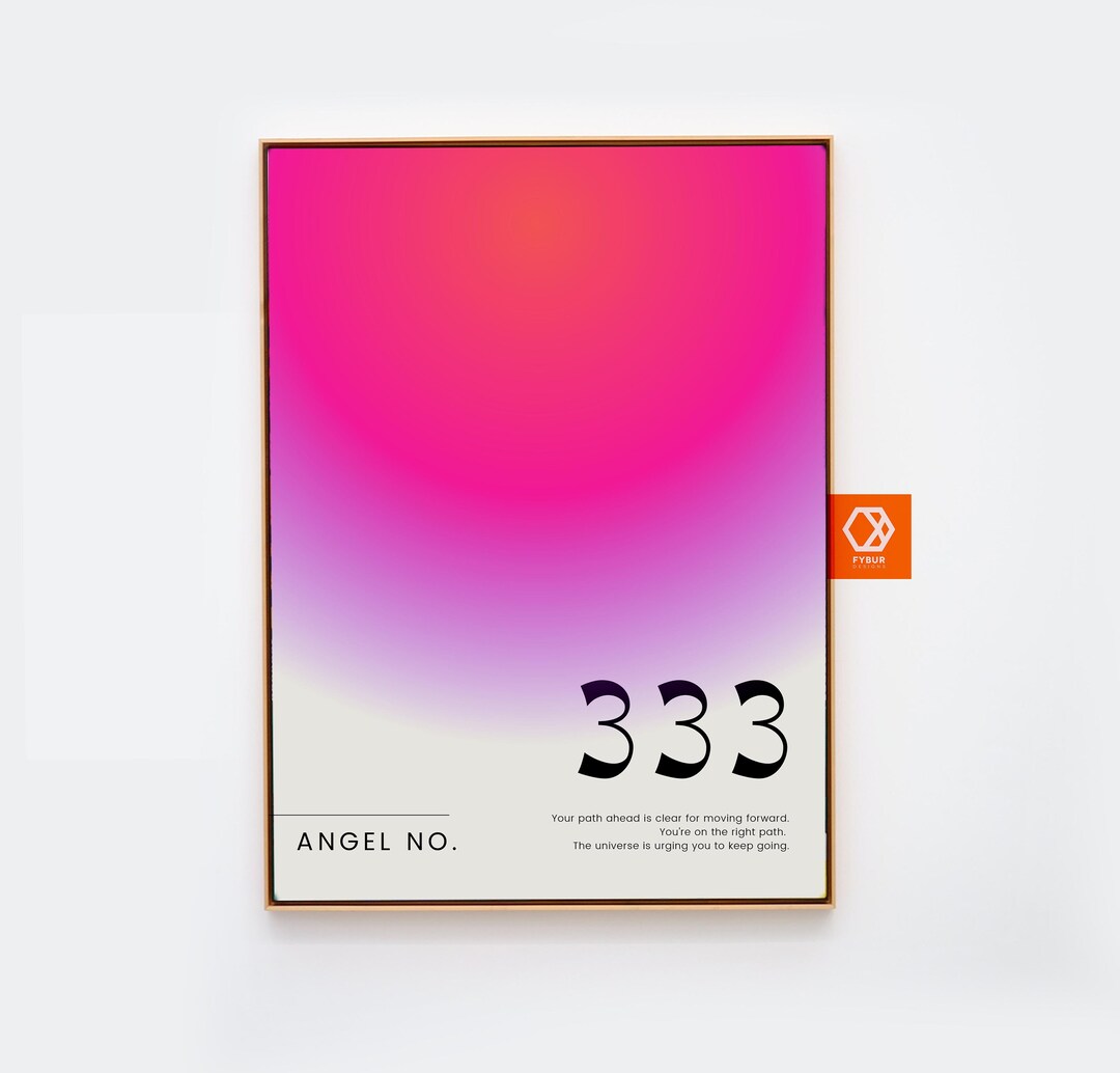 333 Angel Number Print Aura Wall Art Meditation Wall Art Numerology ...