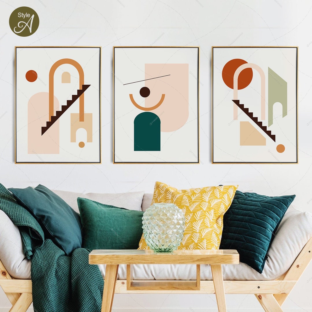 Abstract Art Set of 3 Modern Art Abstract Wall Art GALLERY WALL SET ...
