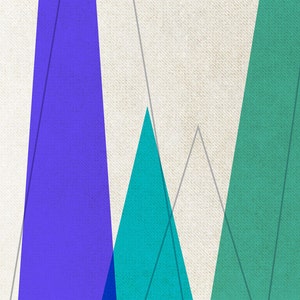 Mountain Art Retro Print Geometric Art Triangle Art Mountains Wall Art ...