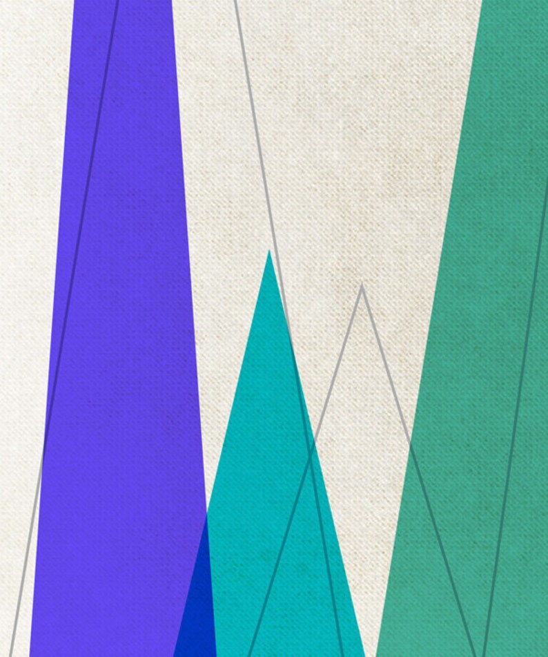 Mountain Art Retro Print Geometric Art Triangle Art Mountains Wall Art ...