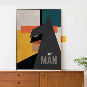 Retro Batman Poster Superhero Mid-century Modern Batman Movie Poster ...