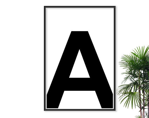 Bold CAPITAL Letter Poster Name Art Wall Letter Modern Decor ...