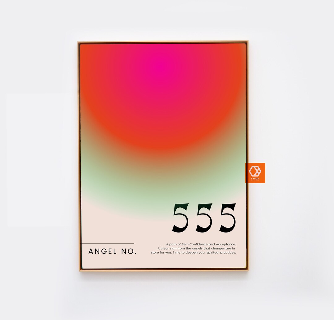 555 Angel Number Numerology Aura Poster Spiritual Gift Energy Healing ...