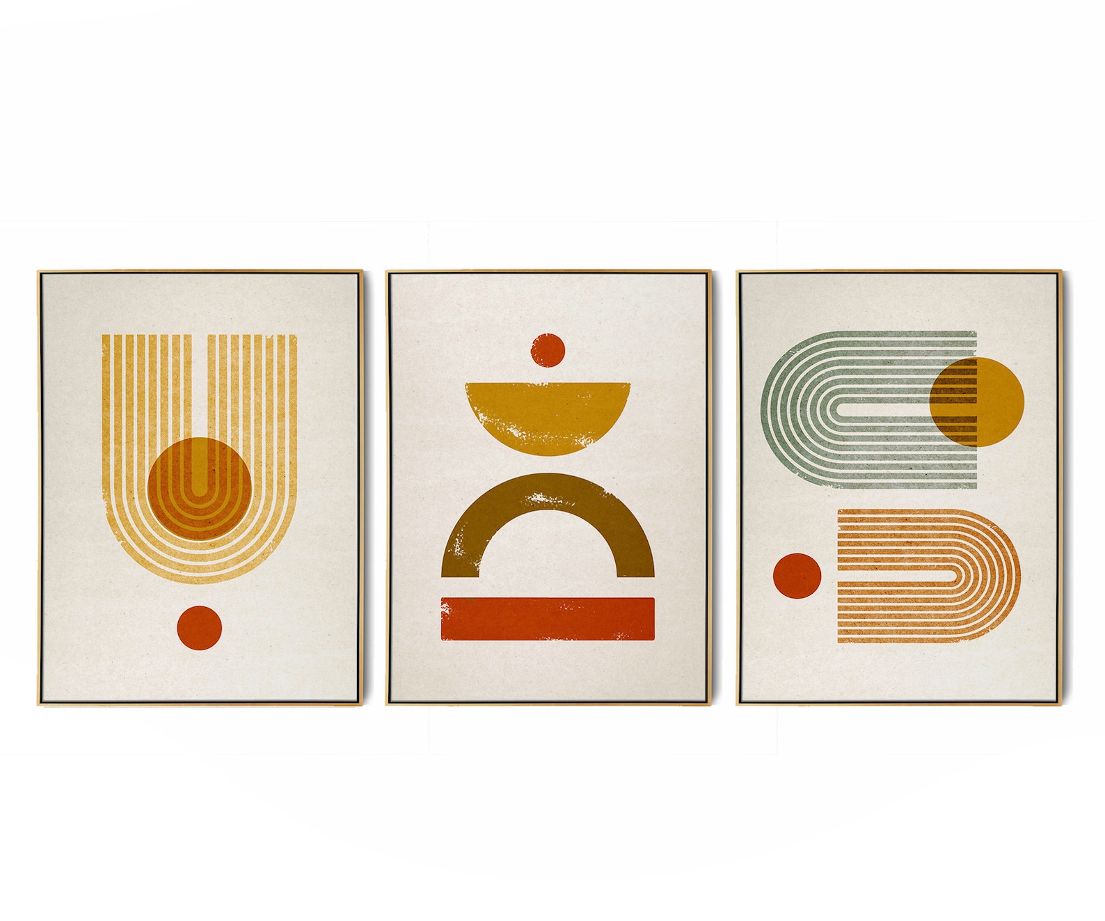 Mid Century Modern Rainbow Art Set Abstract Rainbow Wall Art - Etsy