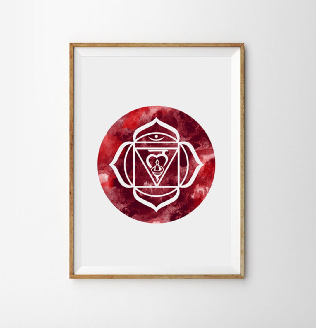ROOT Chakra Art Yoga Art Mantra Print Reiki Decor Medallion - Etsy