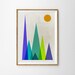 Mountain Art Retro Print Geometric Art Triangle Art Mountains Wall Art ...