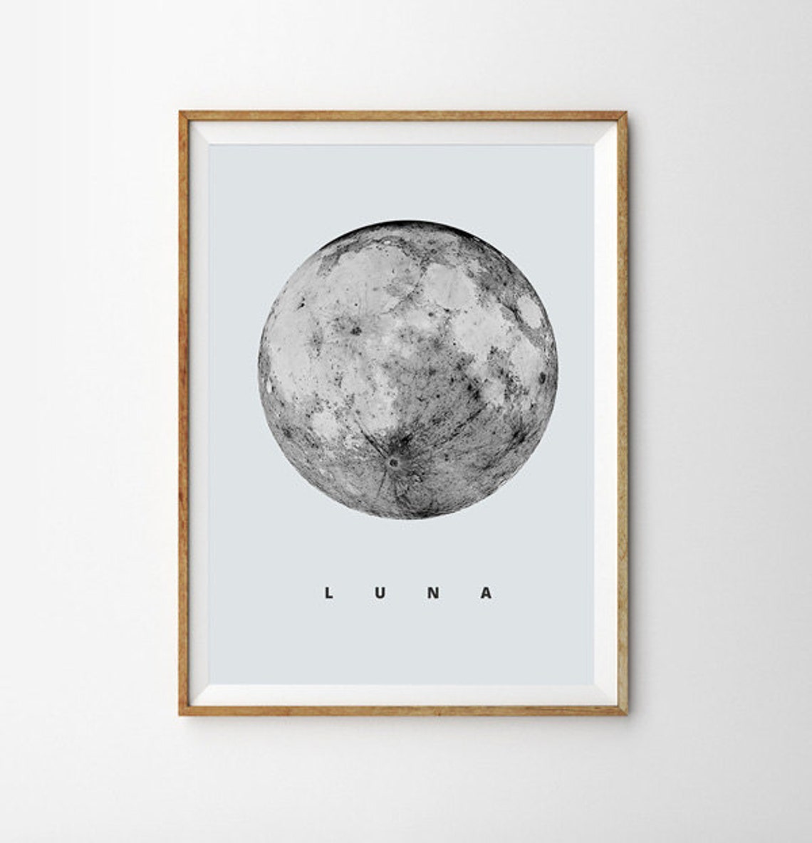 Luna Print Full Moon Poster Geometric Art Super Moon Sky Space - Etsy