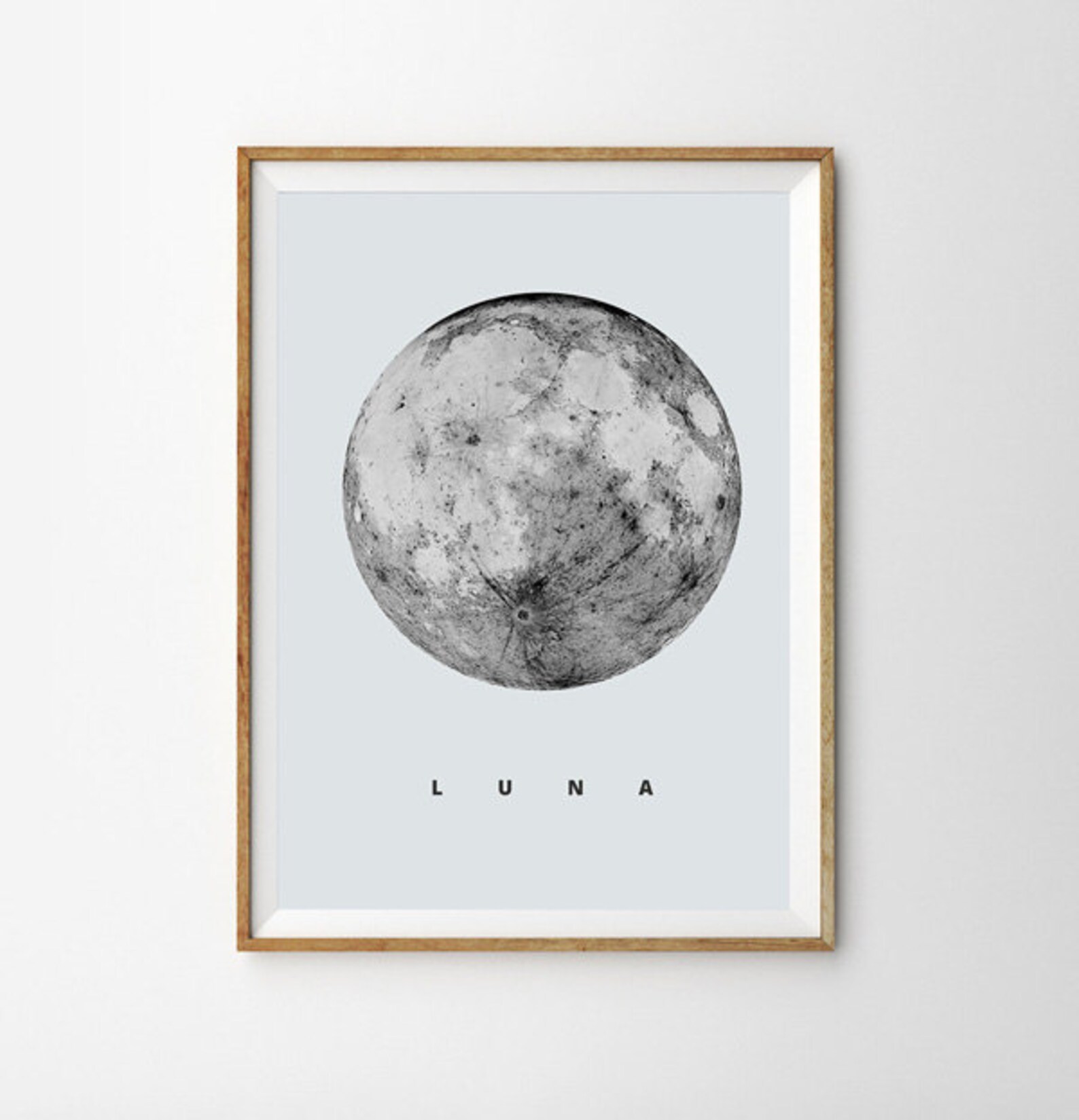 Luna Print Full Moon Poster Geometric Art Super Moon Sky Space - Etsy