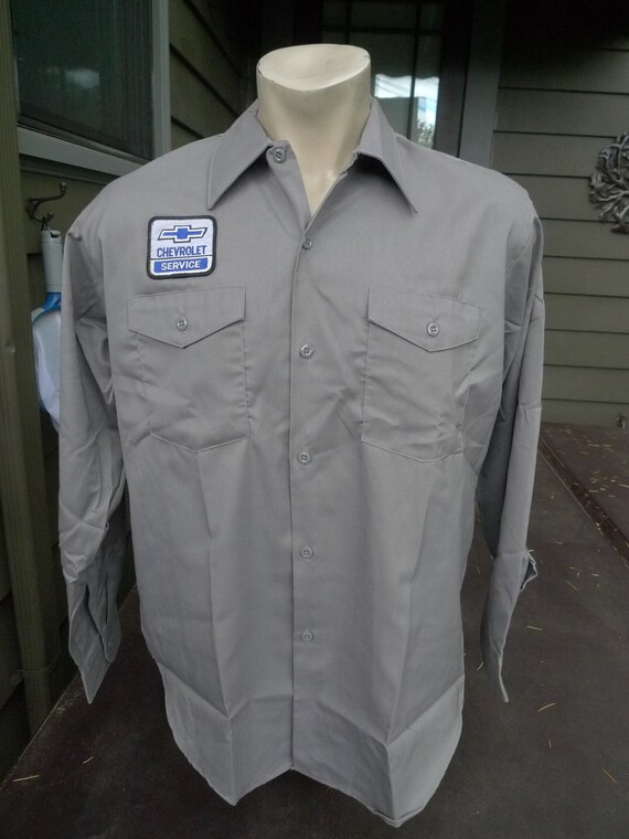 1970s Chevy Station Mechanics Work Shirt * Size L (48) - Gem