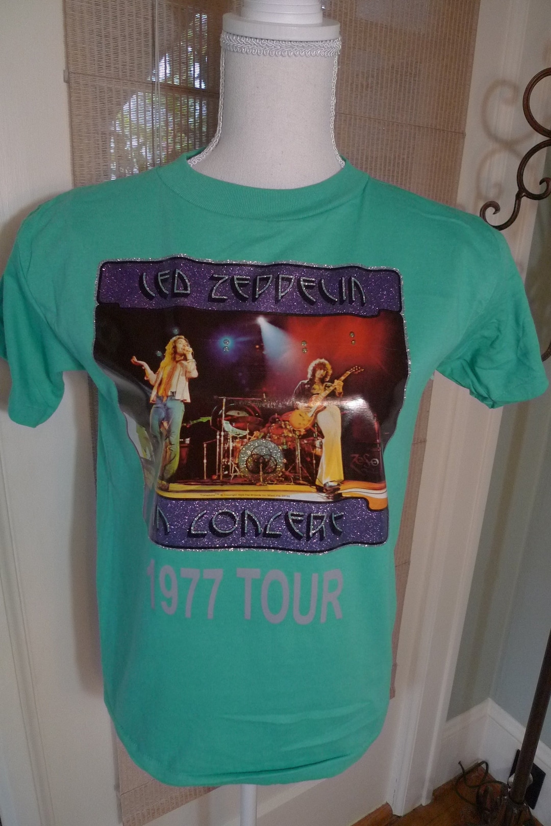 1977 Led Zeppelin Single Stitch Shirt (C) Wildside '75 * Women's M (38 ...