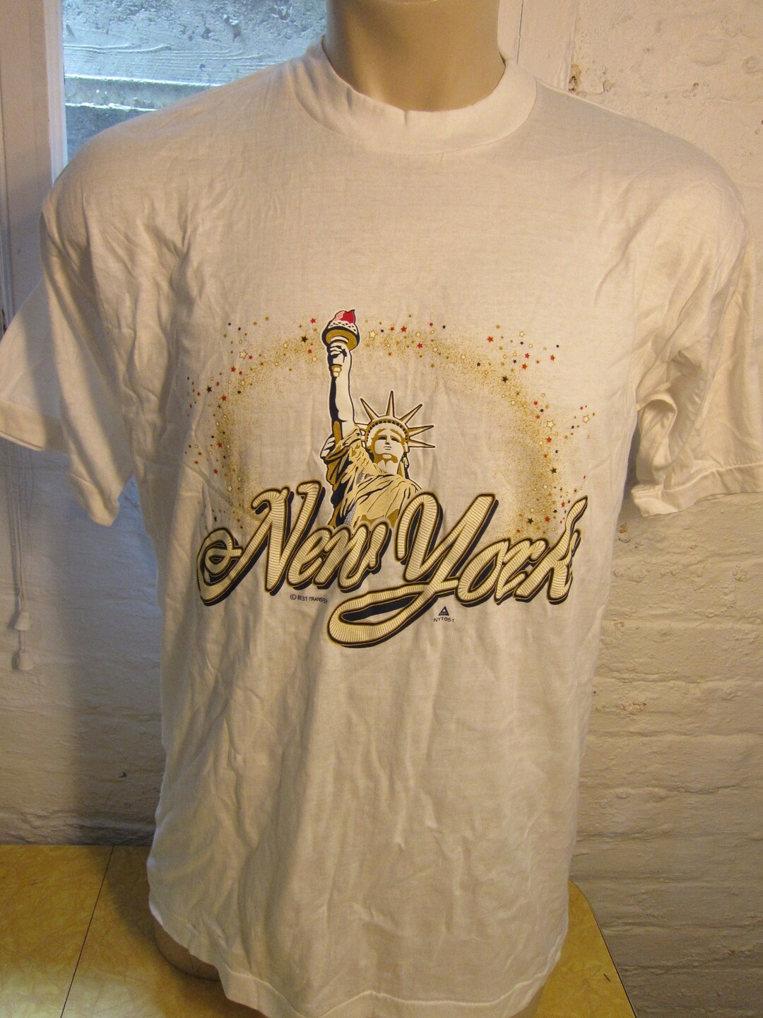 1990s New York Statue of Liberty Single Stitch Shirt * Men's Medium (45 ...