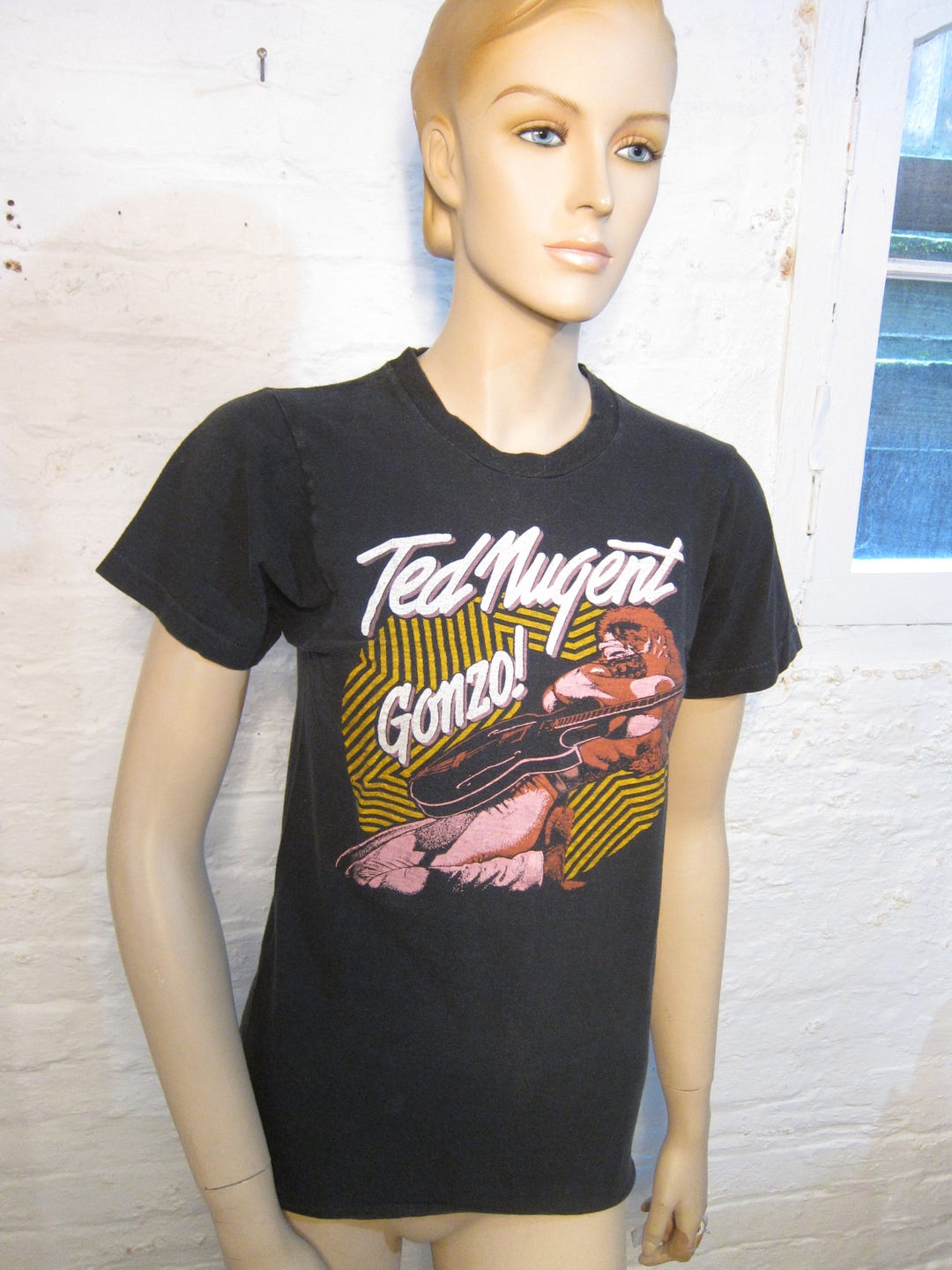 1978 Ted Nugent Gonzo Single Stitch Concert Shirt * Women's Small (33 ...