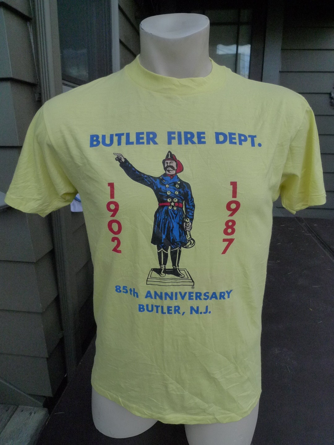 1987 Butler (new Jersey) Fire Department Single Stitch Shirt * Men's M ...