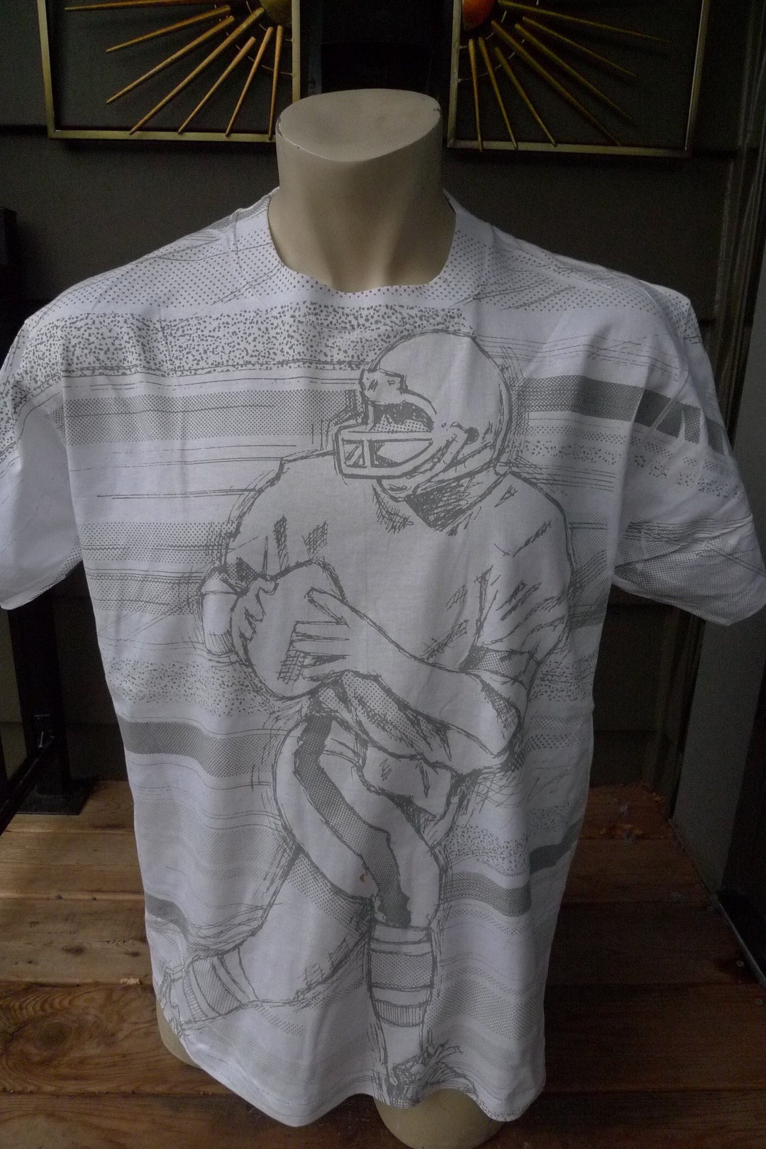 1991 Unworn All Over Print Football Single Stitch Shirt * Mens XL (48 ...