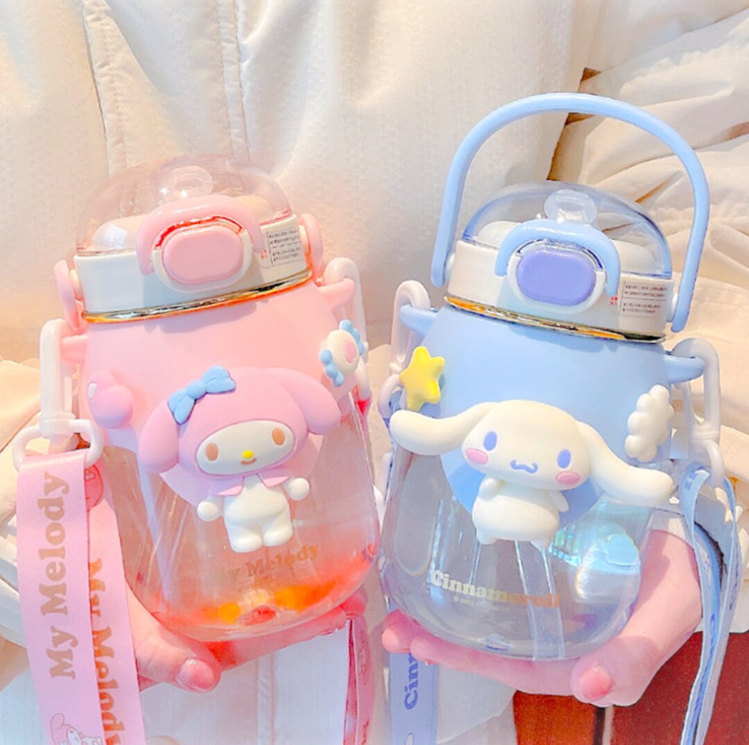 Cute Water Bottle With Straw and Strap Kawaii Water Bottle - Etsy Australia