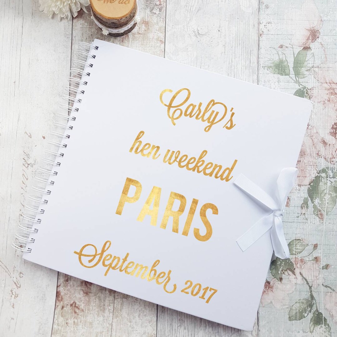 Hen Party Album, Hen Party Gift, Personalised Hen Party Scrapbook, Gold ...