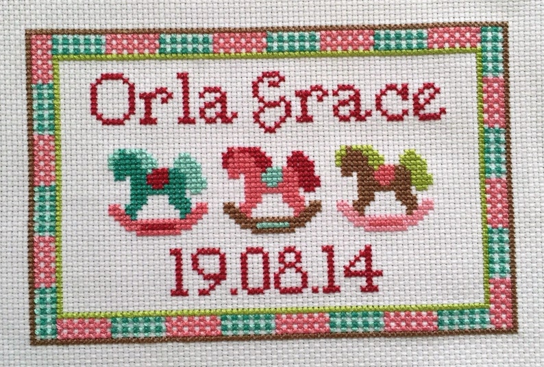 Cross Stitch PDF: Rocking Horse Baby Sampler Pattern - Etsy