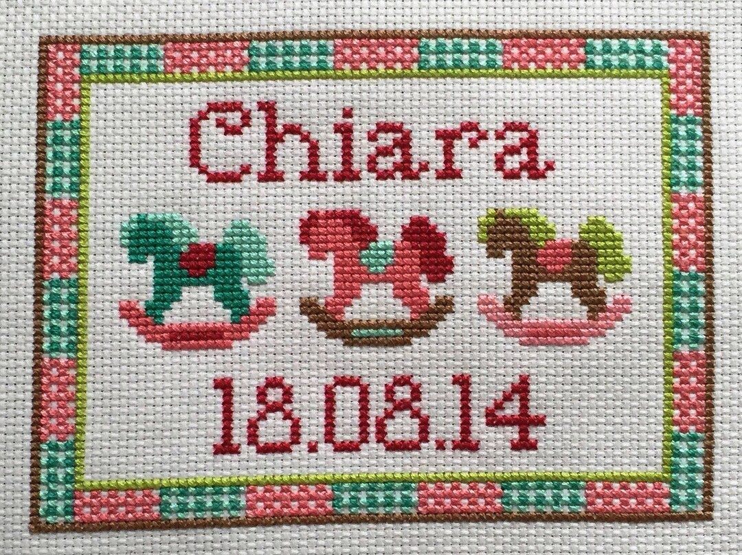 Cross Stitch PDF: Rocking Horse Baby Sampler Pattern - Etsy
