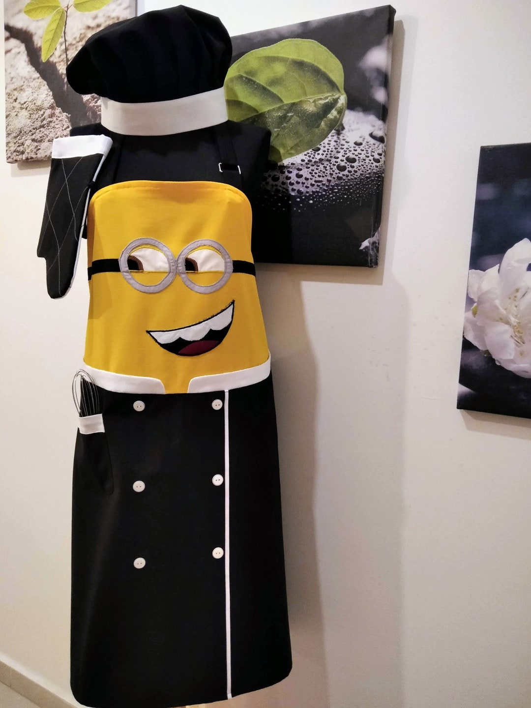 Chef Minion-inspired Black Apron Fun and Functional Kitchen Attire - Etsy