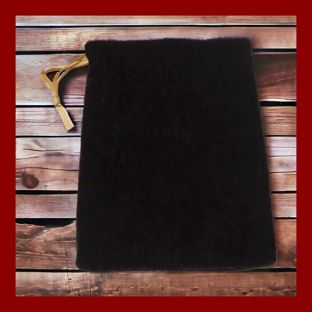 6x8" Chocolate Brown Plush Velvet Drawstring Bag for Crystals, Cards ...