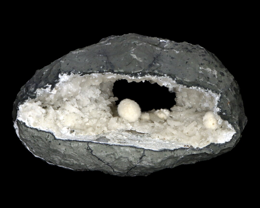 Natural OKENITE Prehnite Quartz Minerals Geode India J 635 - Etsy