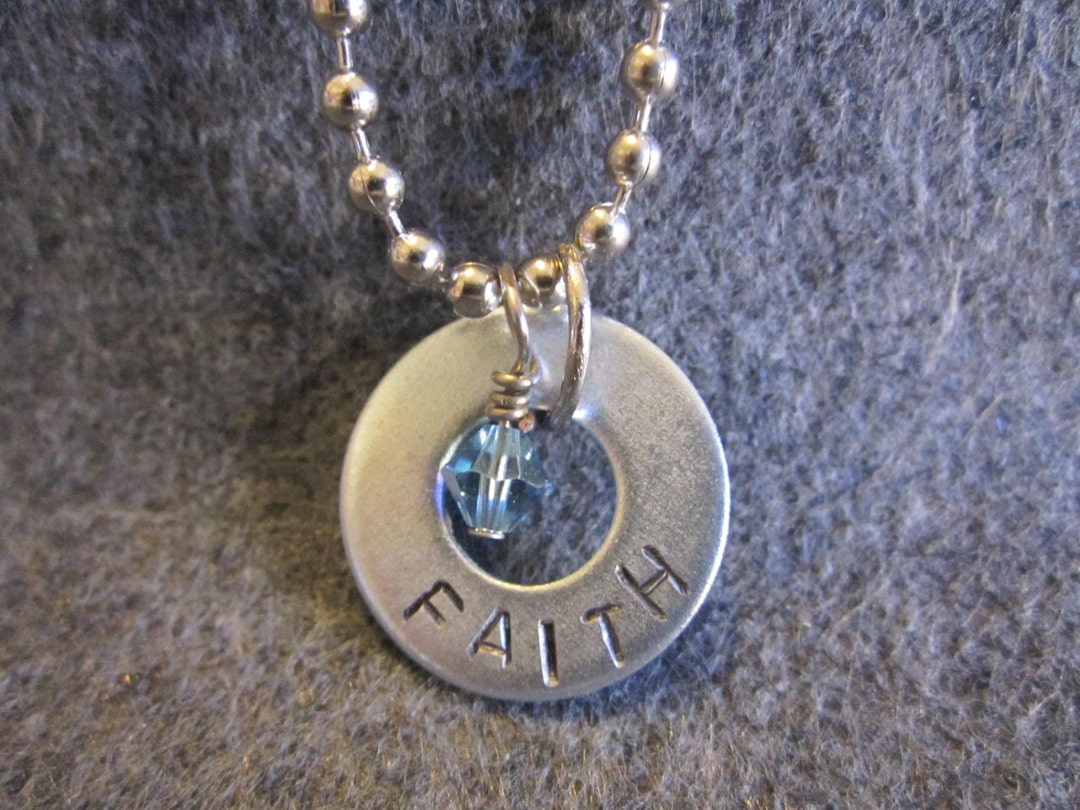 Faith Washer Pendant - Etsy