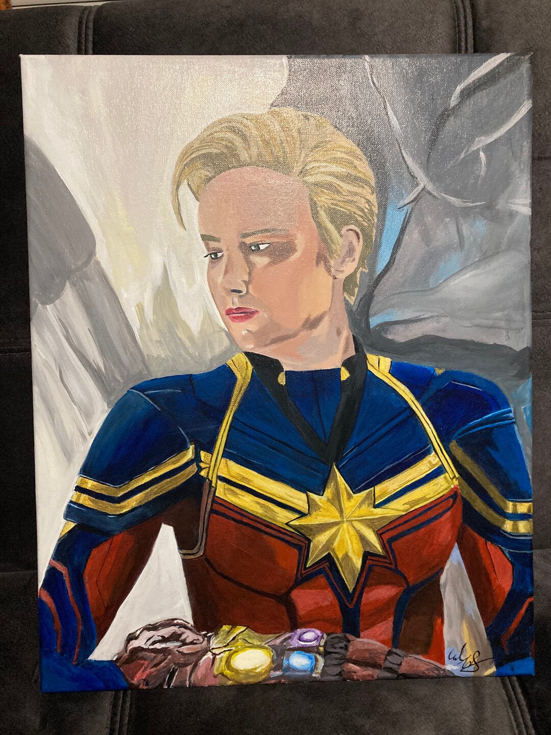Captain Marvel I an Acrylic Painting - Etsy