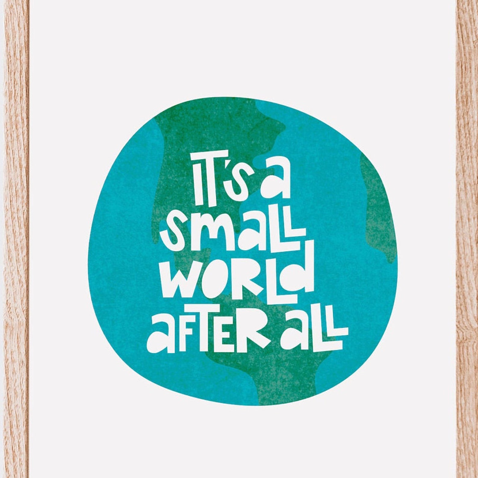 It's A Small World Digital Print, Modern Kids Room Wall Art, Digital ...