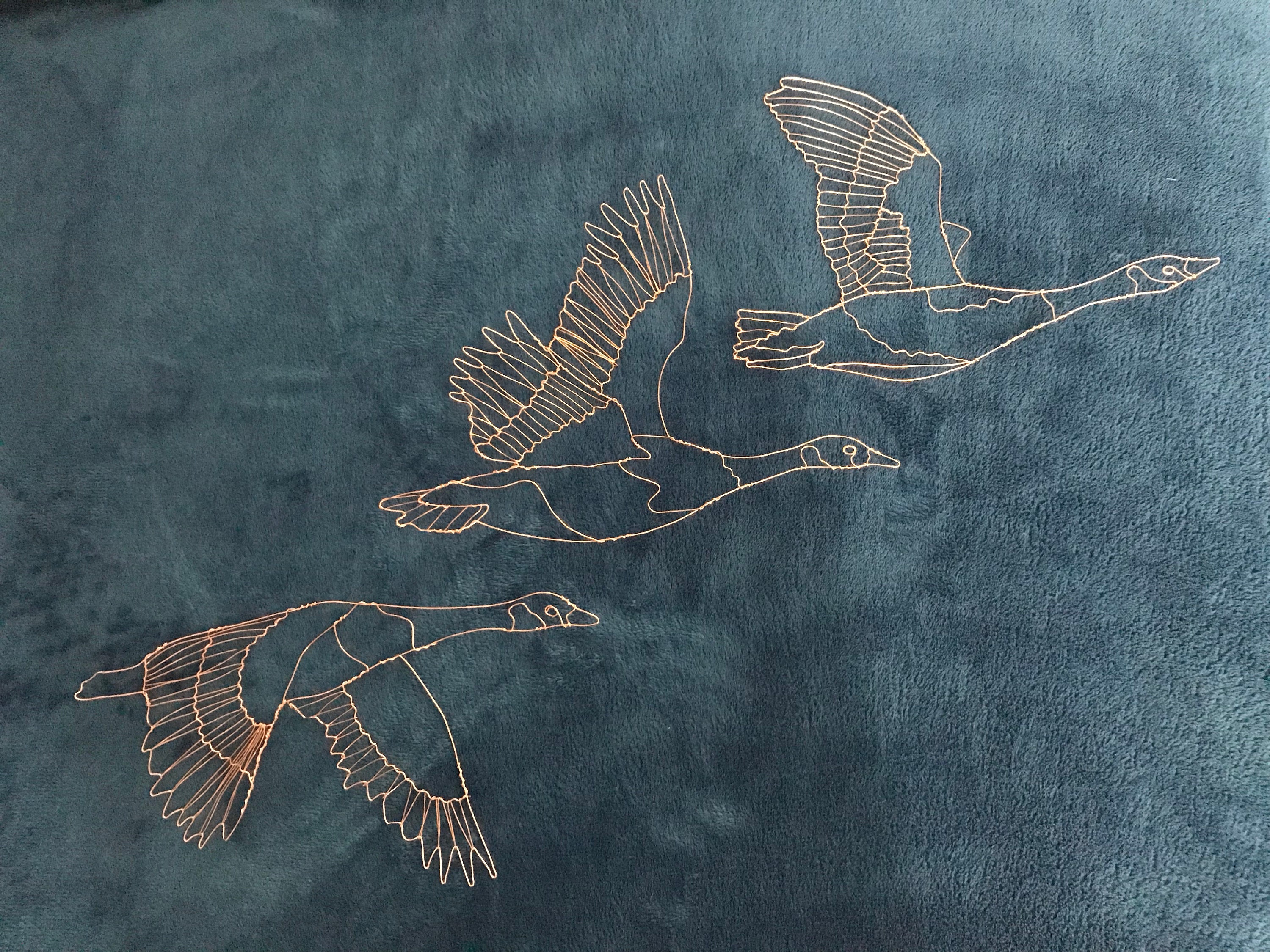 Canadian Geese Wire Sculpture Geese Art Bird Art Wire | Etsy UK