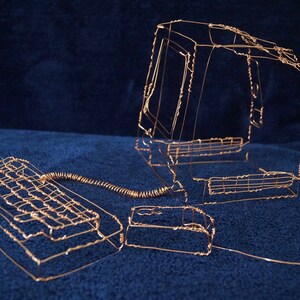 Early Retro Computer Sculpture, Metal Ornament, Gift for Tech Lovers ...
