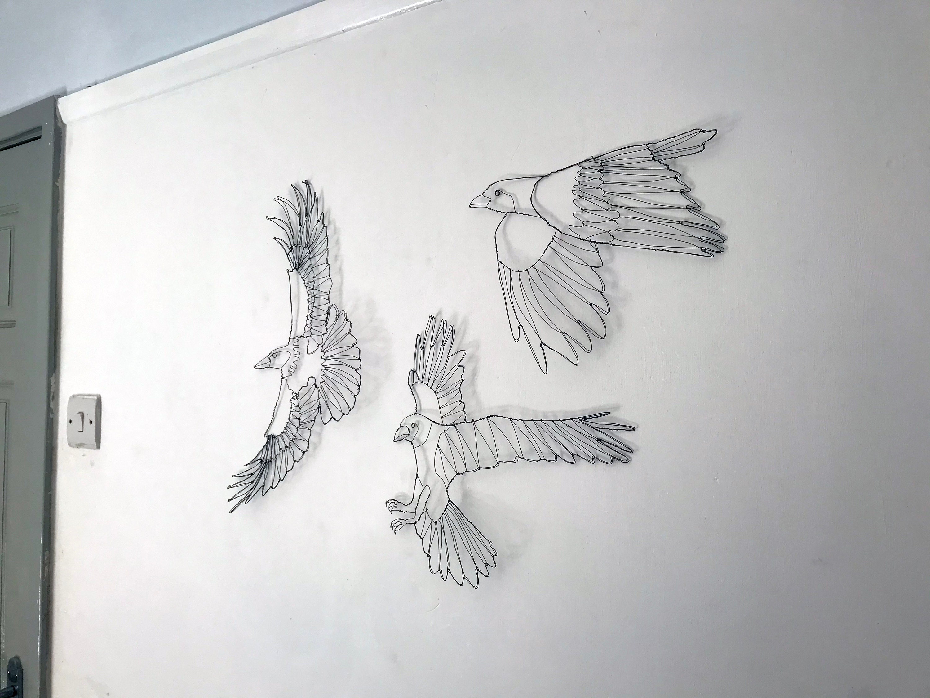 Three Crows in Flight Crow Sculpture Bird Sculpture Bird - Etsy UK