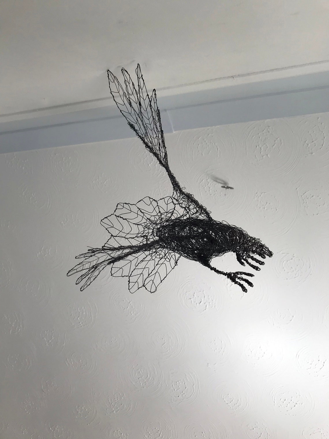 Crow Sculpture Hanging Bird Sculpture Crow Art Wire | Etsy