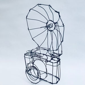 Antique Camera Sculpture, Wire Camera Sculpture, Wire Sculpture, Camera ...