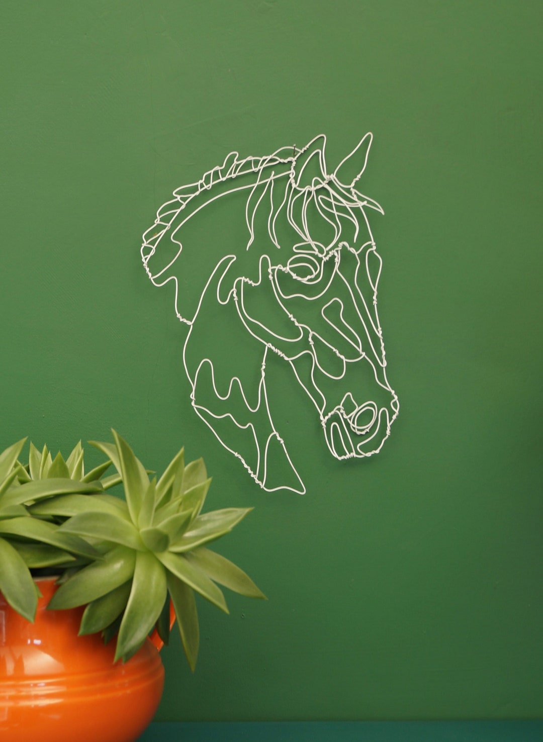 Horse Portrait, Wire Drawing, Equine Art, Metal Wall Decor, Equestrian ...