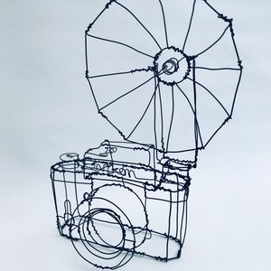Antique Camera Sculpture, Wire Camera Sculpture, Wire Sculpture, Camera ...