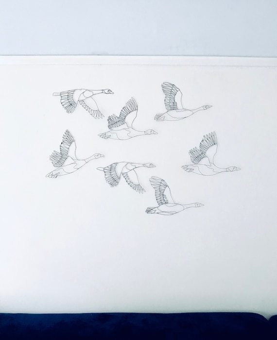 Canadian Geese Wire Sculpture Geese Art Bird Art Wire | Etsy UK