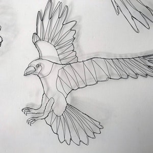 Three Crows in Flight, Crow Sculpture, Bird Sculpture, Bird Art, Bird ...