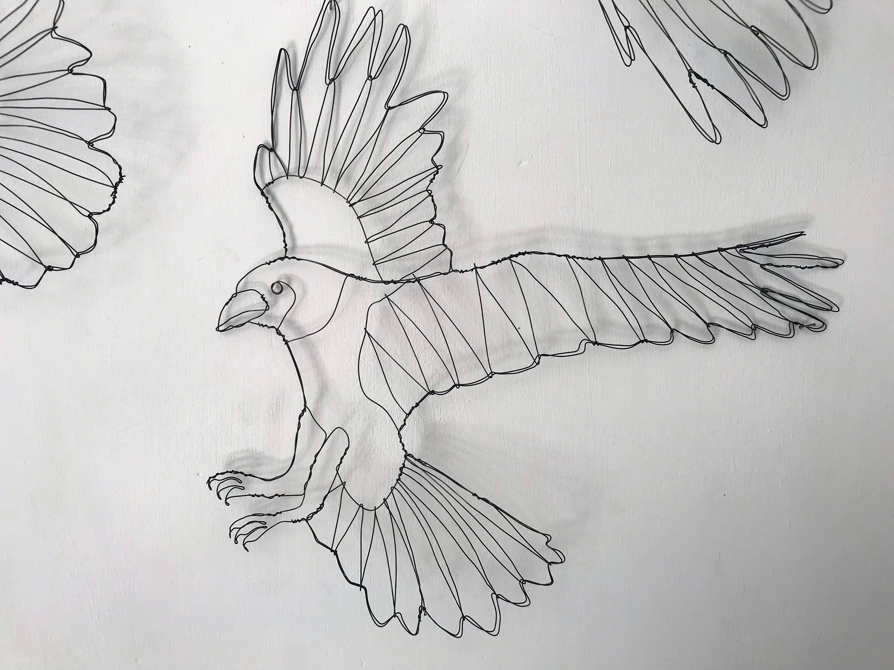 Three Crows in Flight Crow Sculpture Bird Sculpture Bird - Etsy UK