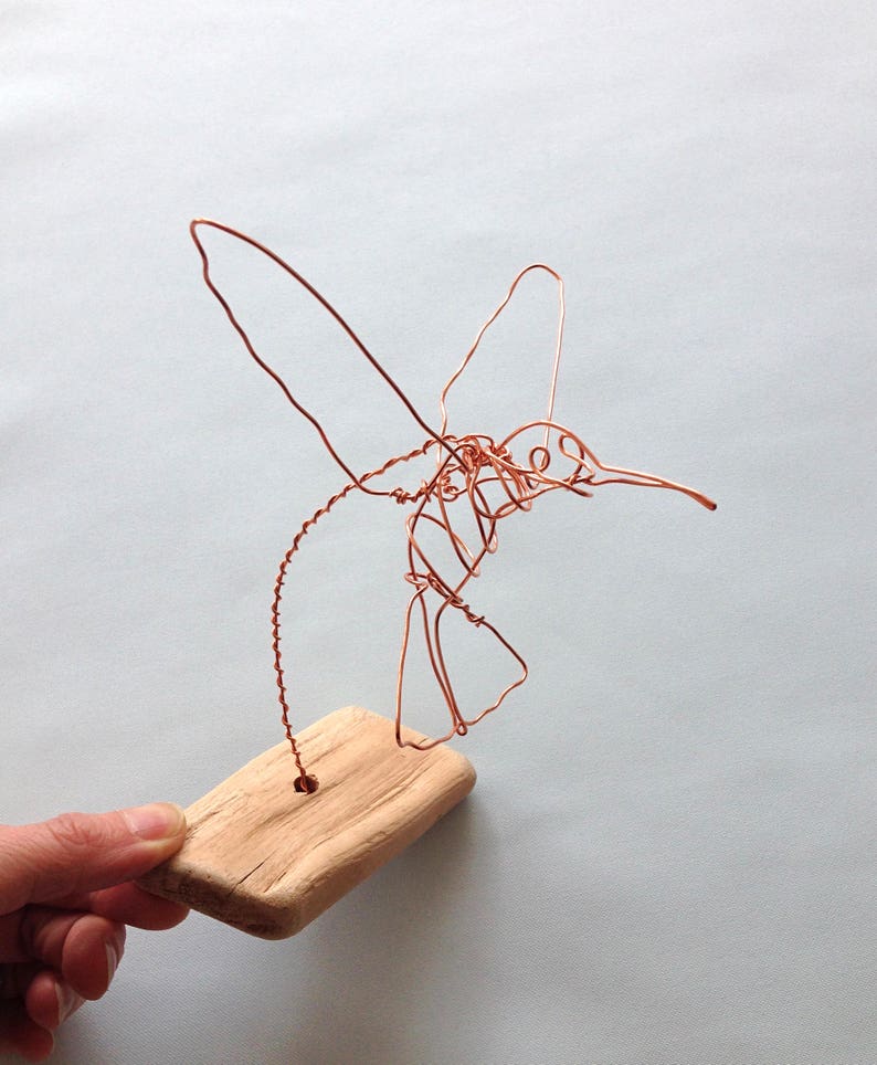 3D Copper wire hummingbird | Etsy