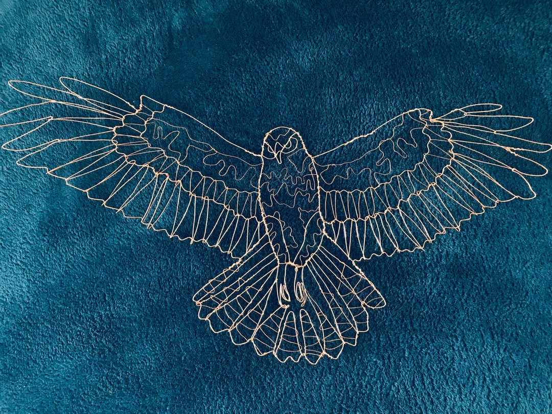 Wire Buzzard Sculpture, Bird of Prey Wall Art - Etsy