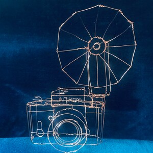 Antique Camera Sculpture, Wire Camera Sculpture, Wire Sculpture, Camera ...