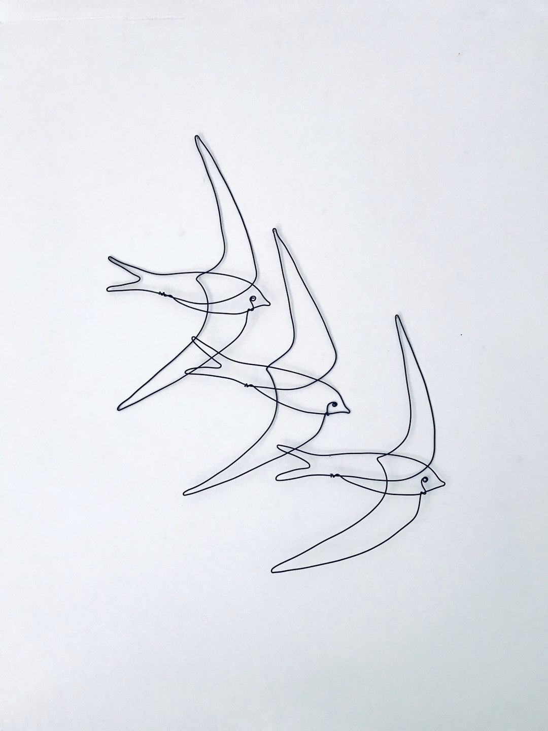 Three Swifts in Flight, Swift Sculpture, Wire Sculpture, Swift Gift ...