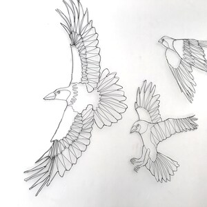 Three Crows in Flight, Crow Sculpture, Bird Sculpture, Bird Art, Bird ...
