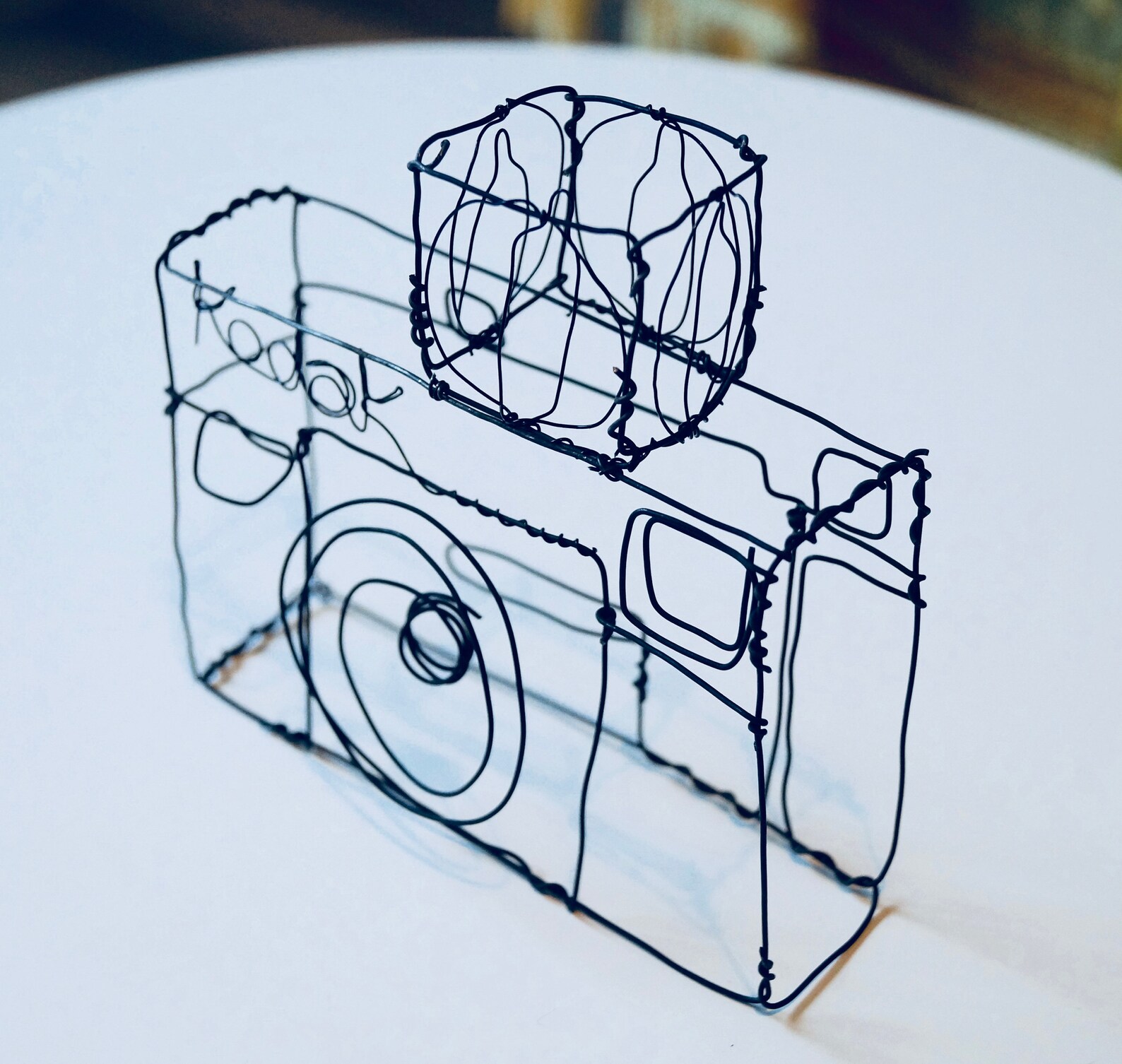 Wire Sculpture of Retro Camera Gift for Photographer | Etsy UK
