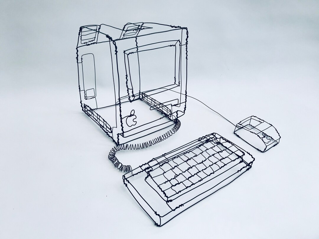 Early Retro Computer Sculpture, Metal Ornament, Gift for Tech Lovers ...