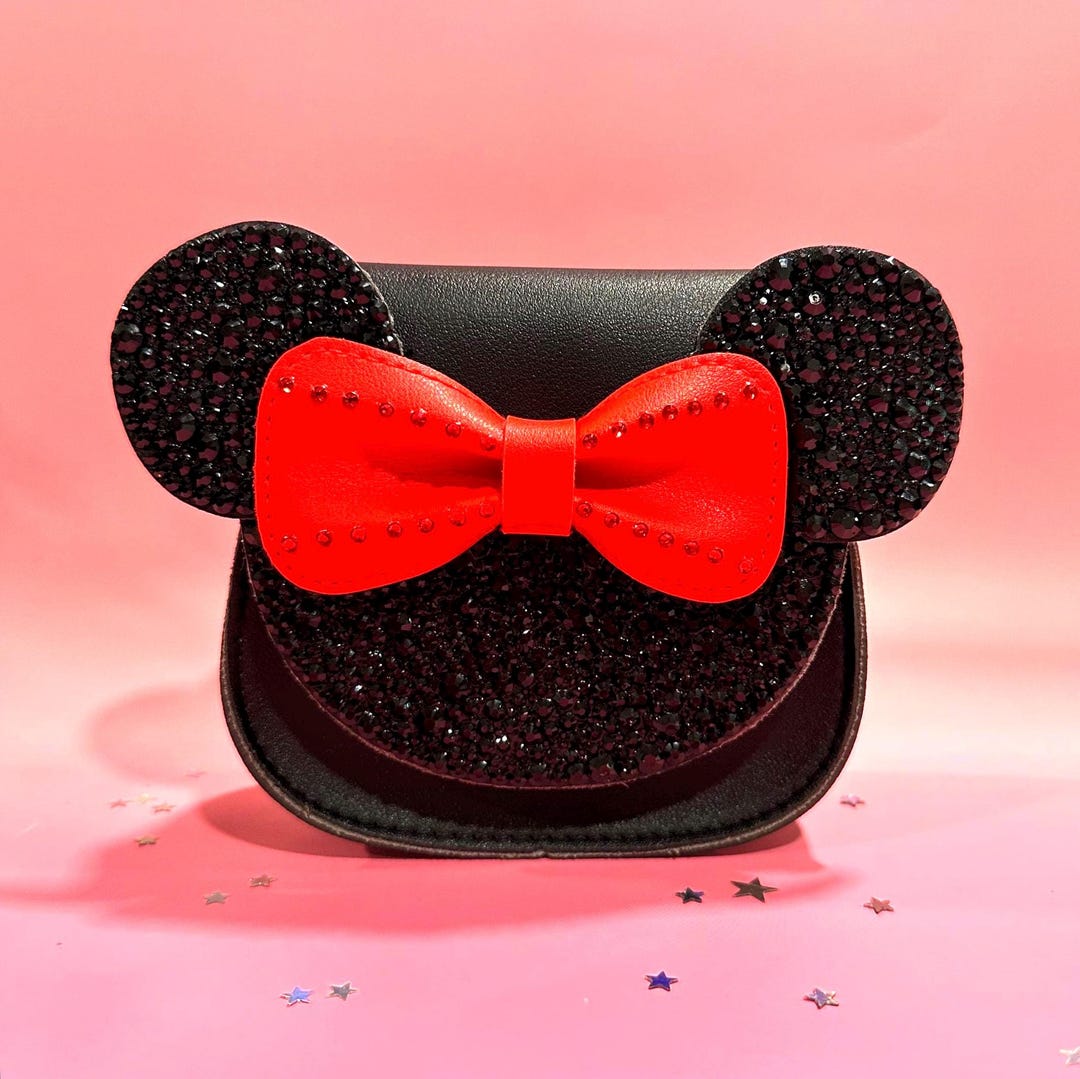 Rhinestone Bejeweled Bedazzled Bling Cartoon Little Mouse Ear Bow Kids ...