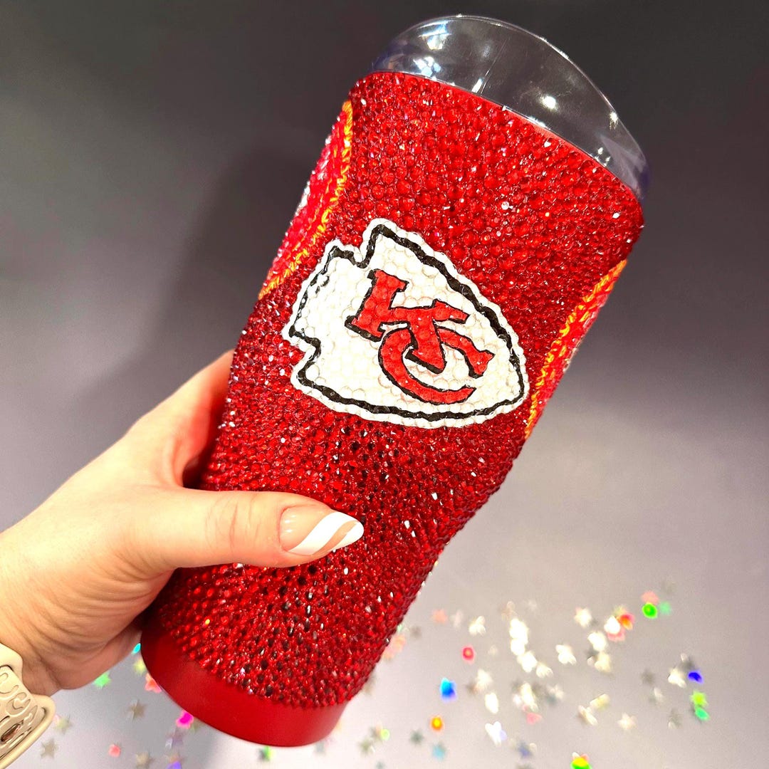 Rhinestone Kansas City Chiefs Tumbler: Super Bowl LVIII Champions 30 Oz ...