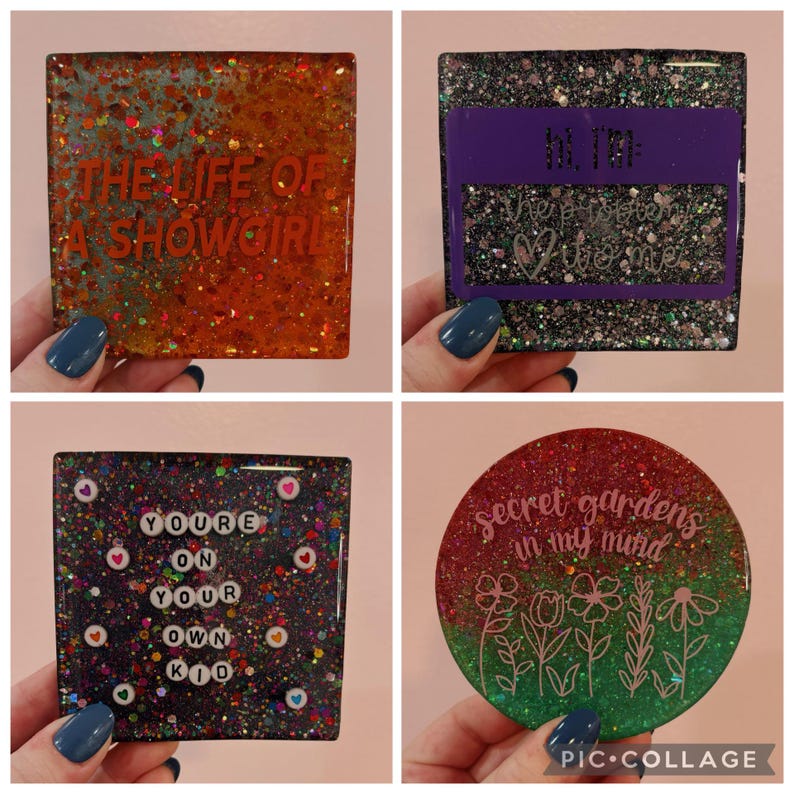 Taylor Swift Inspired Resin Coasters – Handmade Album & Era Set – the ...