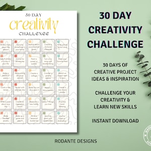 30 Day Creativity Challenge | Printable Checklist for Creative ...