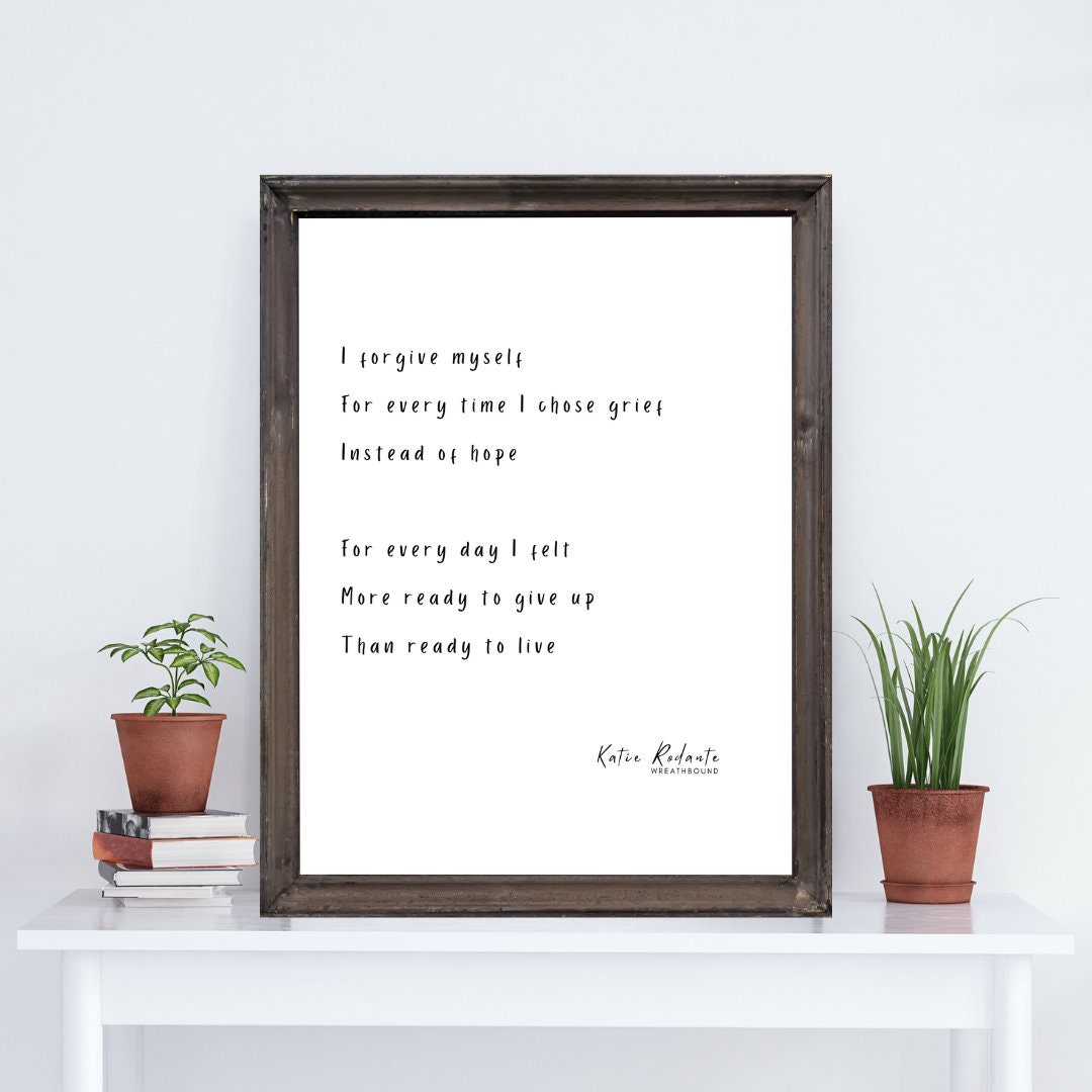Forgive Poetry Print Inspiring Poem for Digital Download Original Poem ...